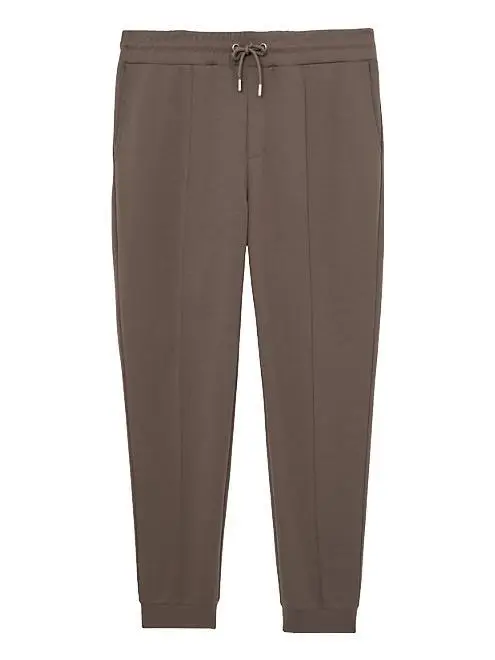 REISS Premier Drawstring-waist Stretch-jersey Jogging Bottoms - Light Brown