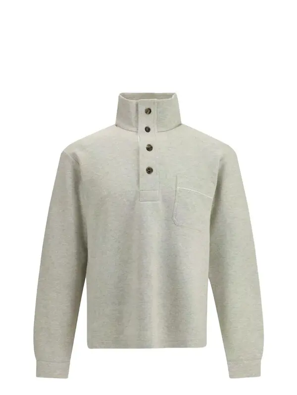 TOM FORD Button-detailed Chest-pocket Sweatshirt - Grey