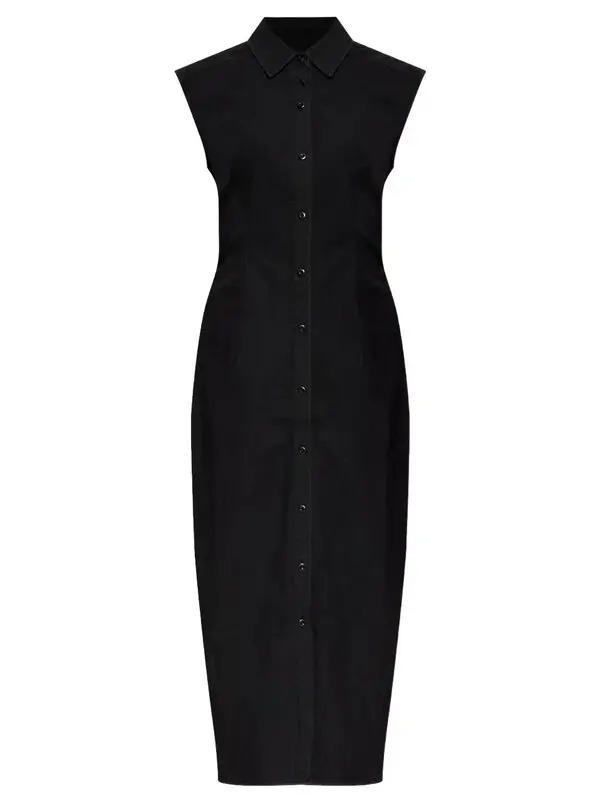Rag & Bone Buttoned Shirt-style Midi Dress - Black