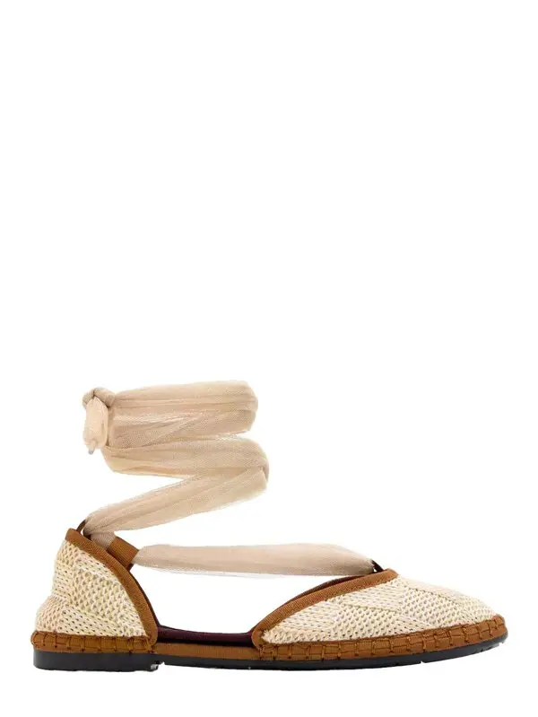 FLABELUS Isabella Ribbon Weave Espadrilles - Neutrals