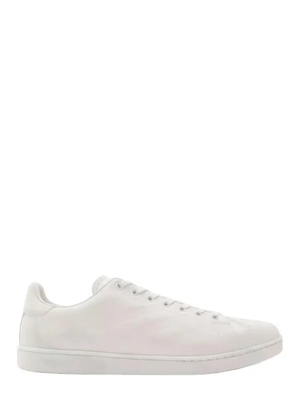 Burberry Embossed-check Leather Sneakers - White