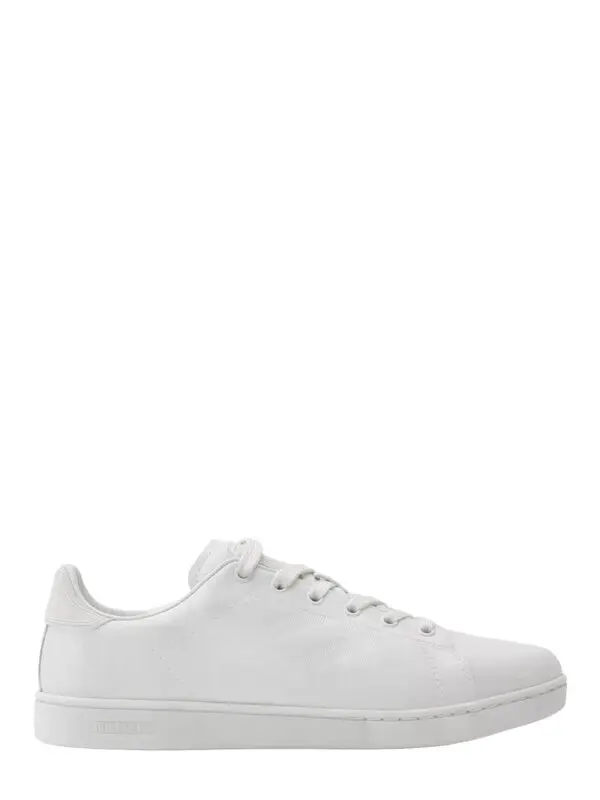 Burberry Embossed-check Leather Sneakers - White