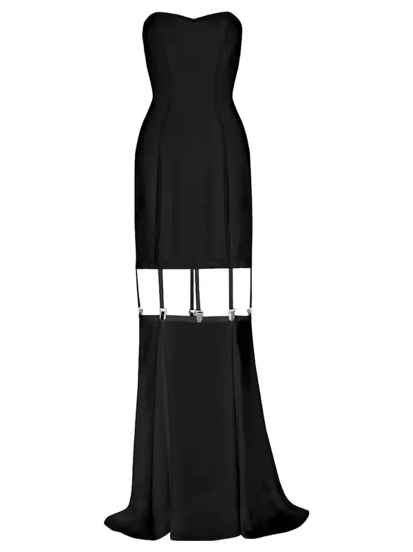 VESTIAIRE D'UN OISEAU LIBRE Suspender Maxi Dress - Black
