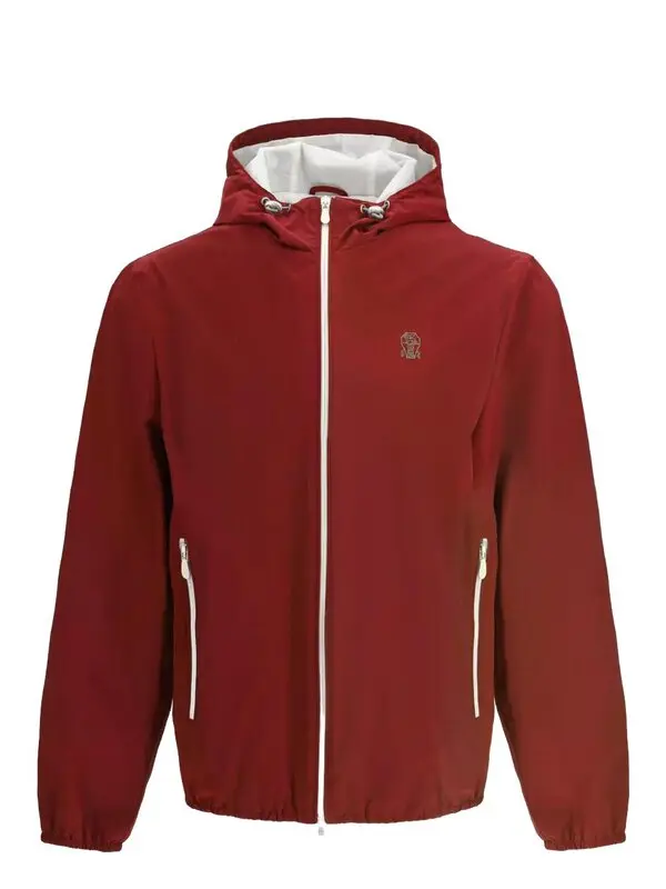 Brunello Cucinelli Hooded Zip-up Jacket - Red