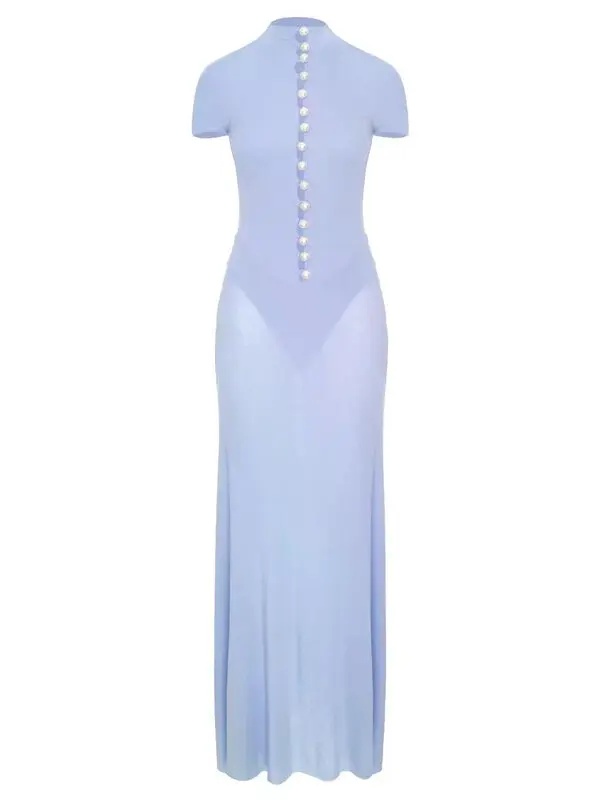 MANURI Pearl-embellished Maxi Dress - Blue