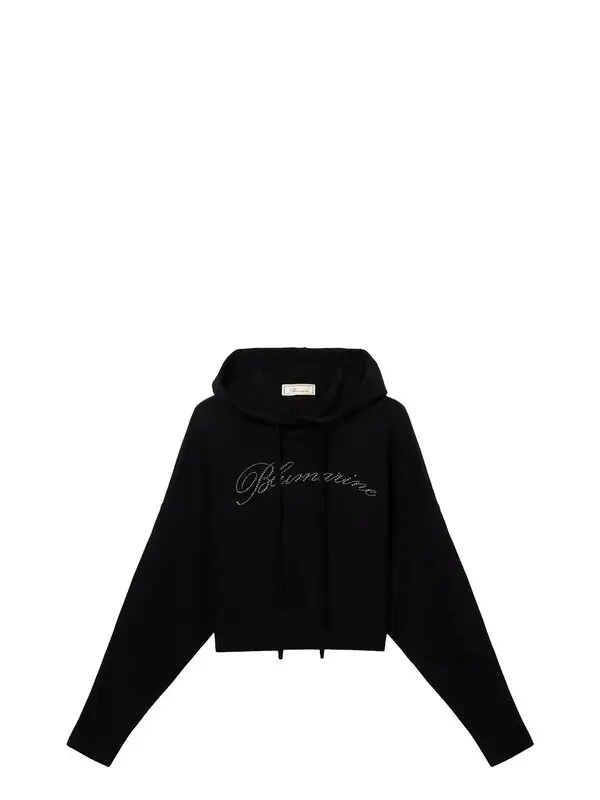 Blumarine Rhinestone-embellished Hoodie - Black