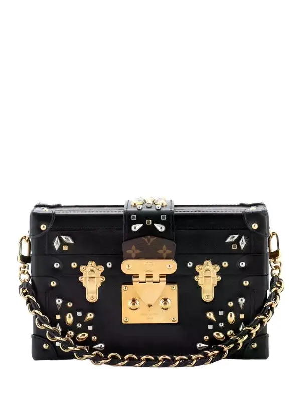 LOUIS VUITTON Petite Malle Studded Crossbody Bag - Black
