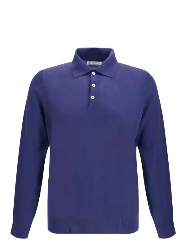 Brunello Cucinelli Buttoned Polo Shirt - Blue
