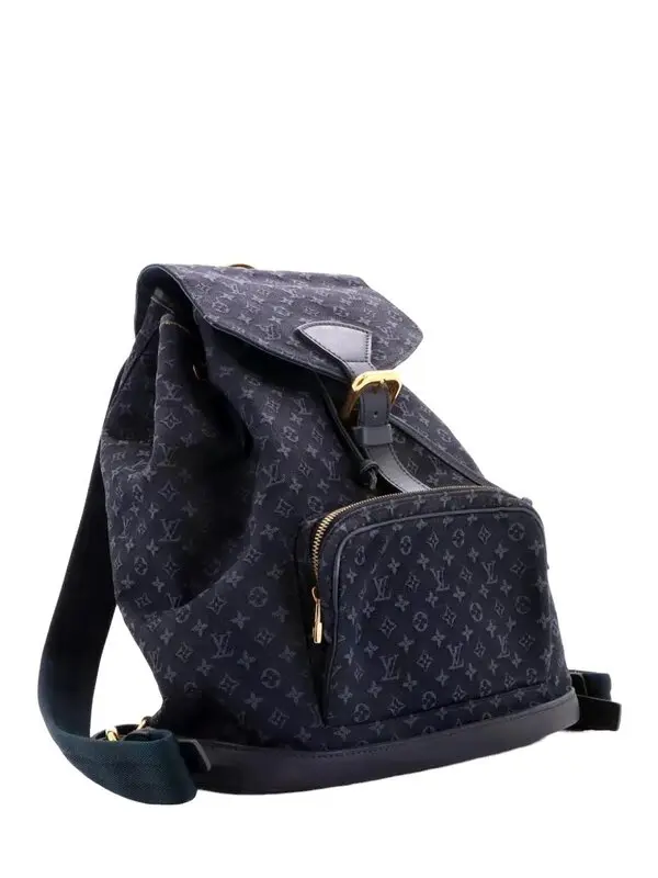 LOUIS VUITTON Vintage Montsouris Mini Lin Gm Backpack - Blue