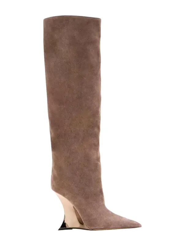 Paris Texas Heel Detail Over-the-knee Boots - Brown