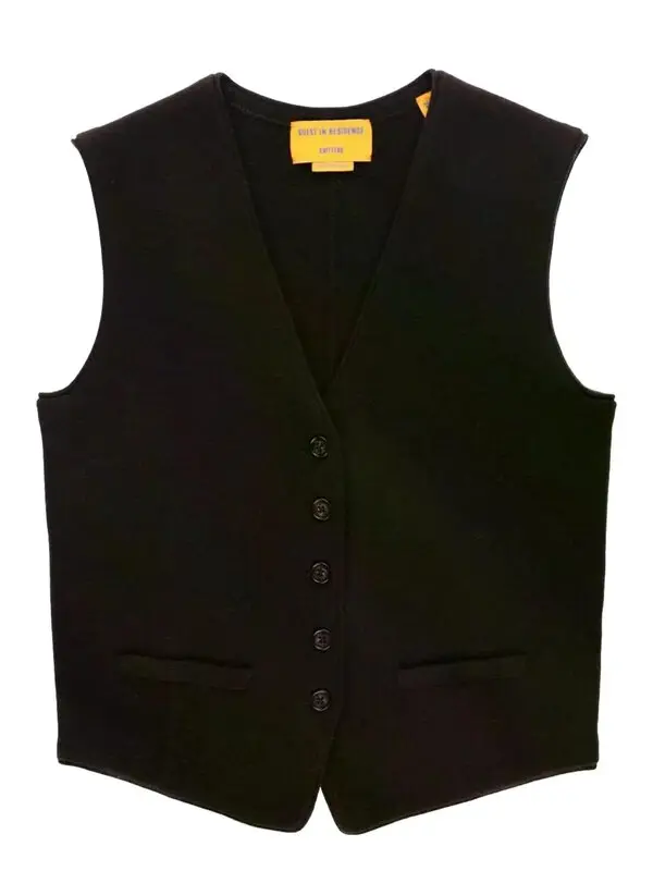 Guest In Residence Buttoned Vest - Brown