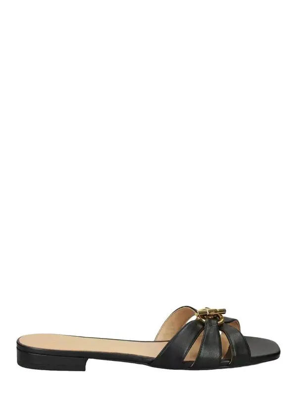 Ralph Lauren Buckle-strap Leather Sandals - Black