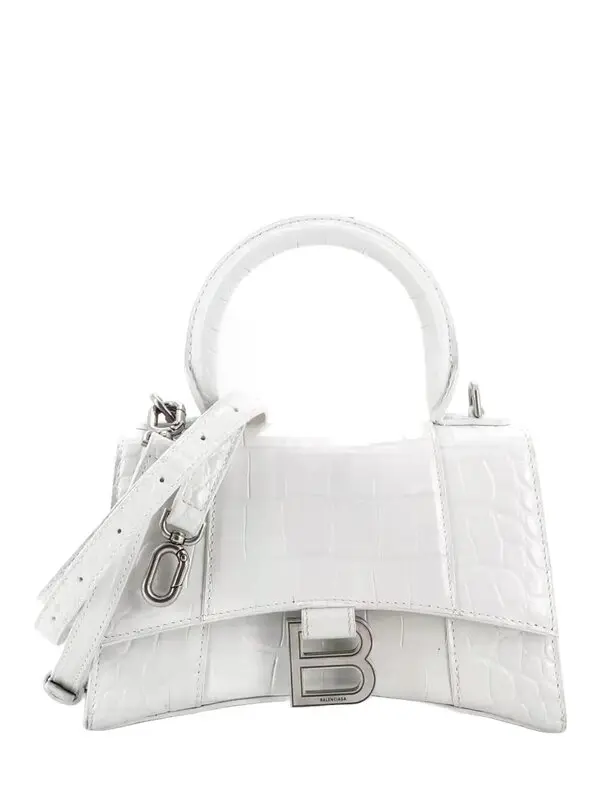 Balenciaga Hourglass Xs Top Handle Satchel - White