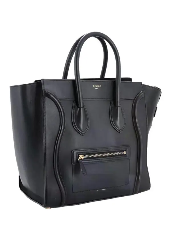 Celine Luggage Bag Mini Tote Bag Smooth Leather - Black