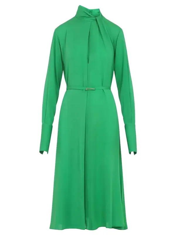 TOM FORD Tie-neck Belted Midi Dress - Green