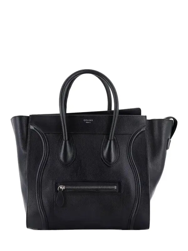 Celine Luggage Bag Grainy Leather Mini Tote - Black
