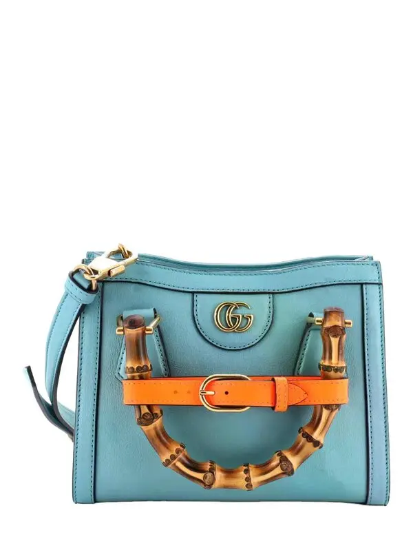 Gucci Diana Mini Bamboo Handle Tote - Blue