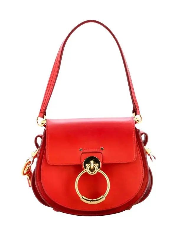 Chloé Tess Small Leather Shoulder Bag - Red