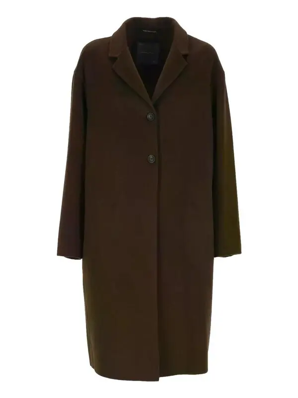 EMMA E GAIA Buttoned Coat With Lapel Collar - Brown