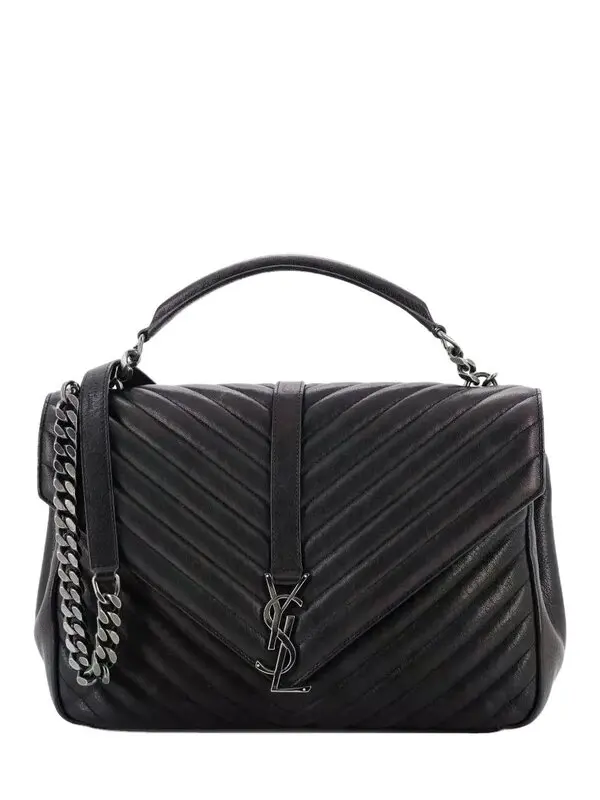 Saint Laurent Classic Monogram College Large Shoulder Bag - Black