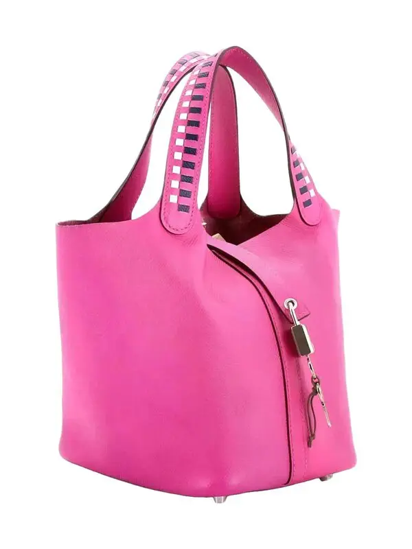 Hermès Picotin Lock Tressage Epsom Pm Bucket Bag - Pink
