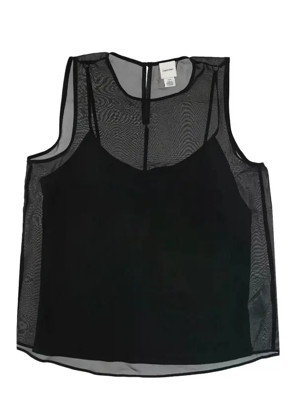 Calvin Klein Mesh Sleeveless Top - Black