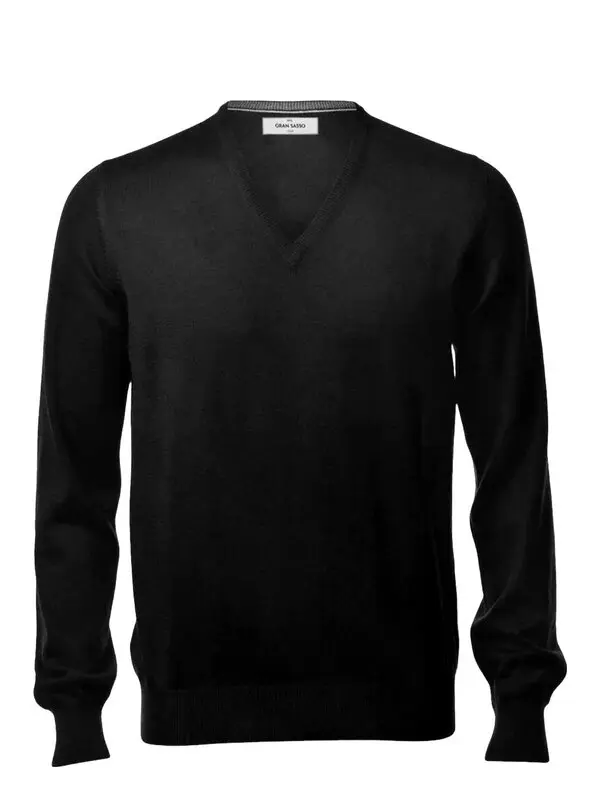 GRAN SASSO V-neck Sweater - Black