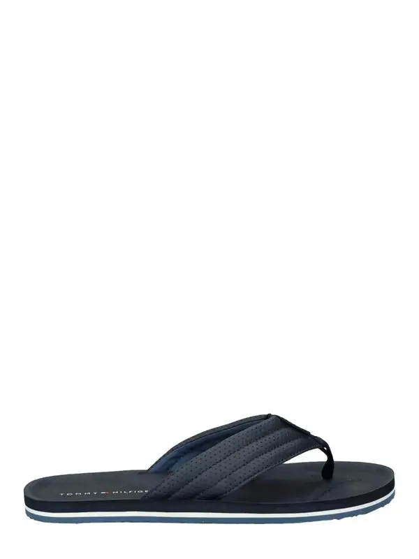 Tommy Hilfiger Striped Perforated Flip-flops - Blue