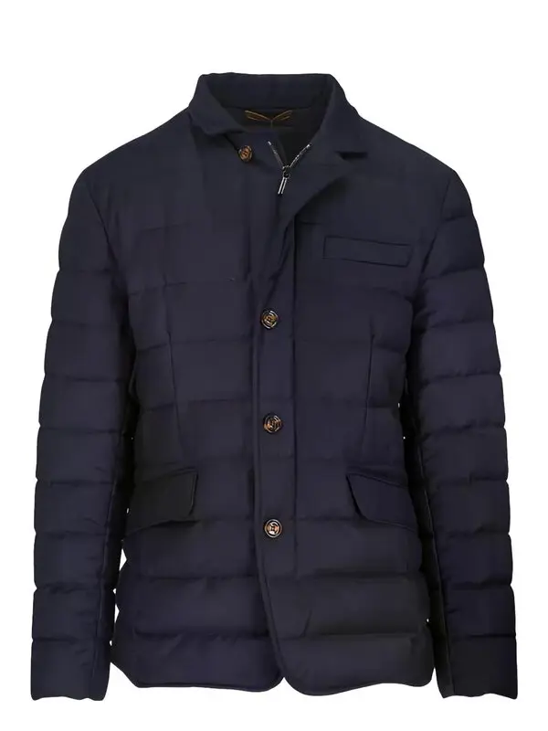 MOORER Buttoned Quilted Jacket - Blue
