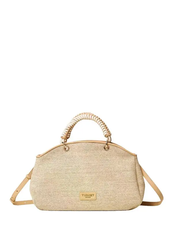 TWINSET Woven Tote Bag - Neutrals