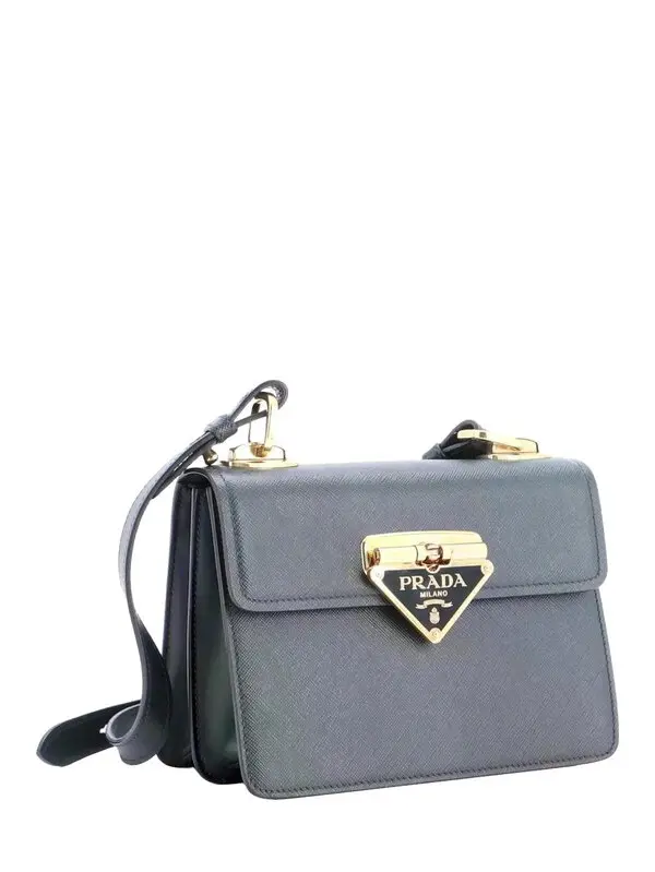 Prada Symbole Flap Bag Saffiano Leather Small Crossbody - Green
