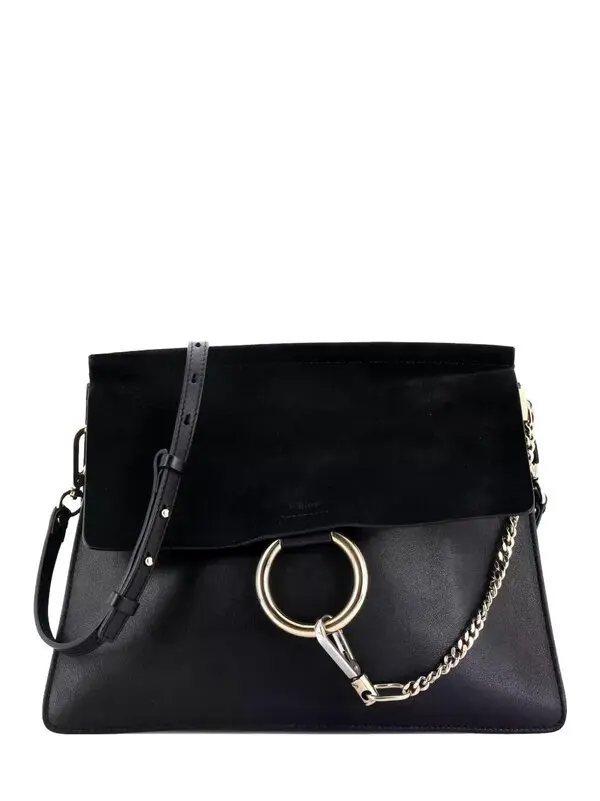 Chloé Faye Leather Medium Shoulder Bag - Black