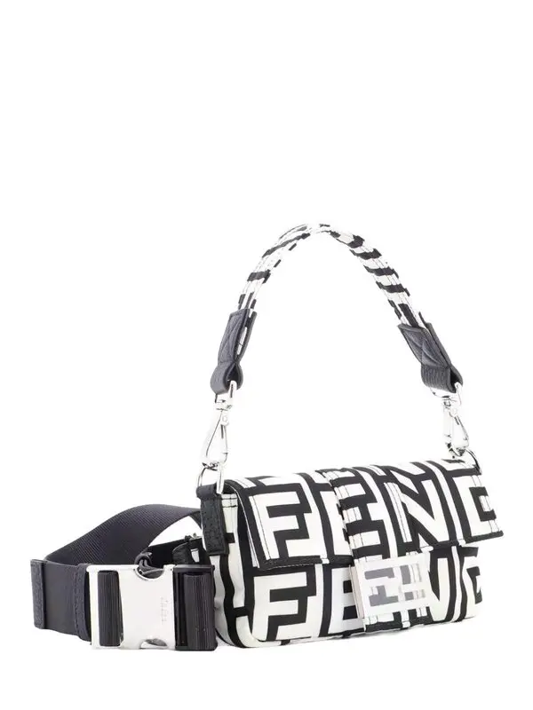 Fendi X Marc Jacobs Baguette Nm Printed Nylon Shoulder Bag - Black