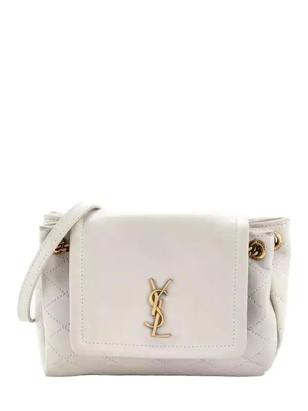 Saint Laurent Nolita Satchel Mini Crossbody Bag Quilted Leather - Neutrals