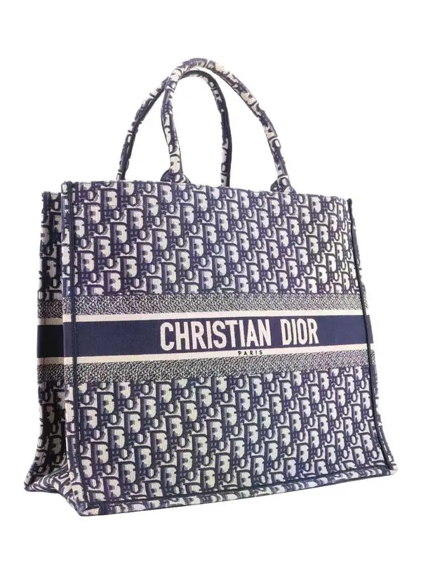 Dior Book Oblique Canvas Large Tote Bag - Blue