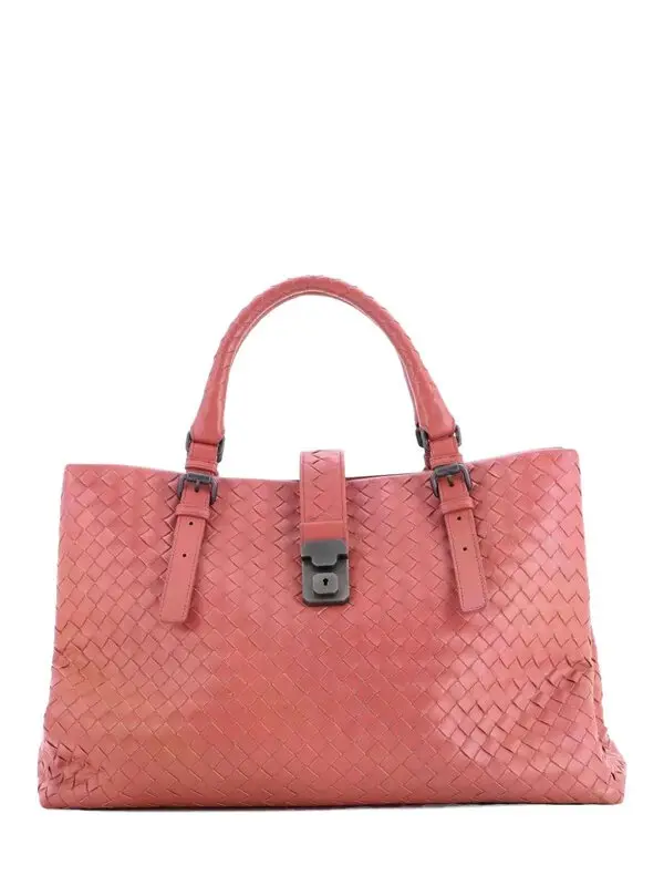 Bottega Veneta Roma Bag Intrecciato Nappa Medium Tote - Pink