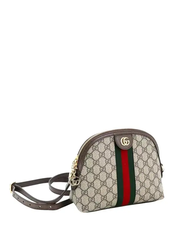 Gucci Ophidia Dome Gg Coated Canvas Shoulder Bag - Brown