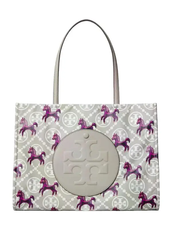 Tory Burch Ella Horse-printed Tote Bag - Grey