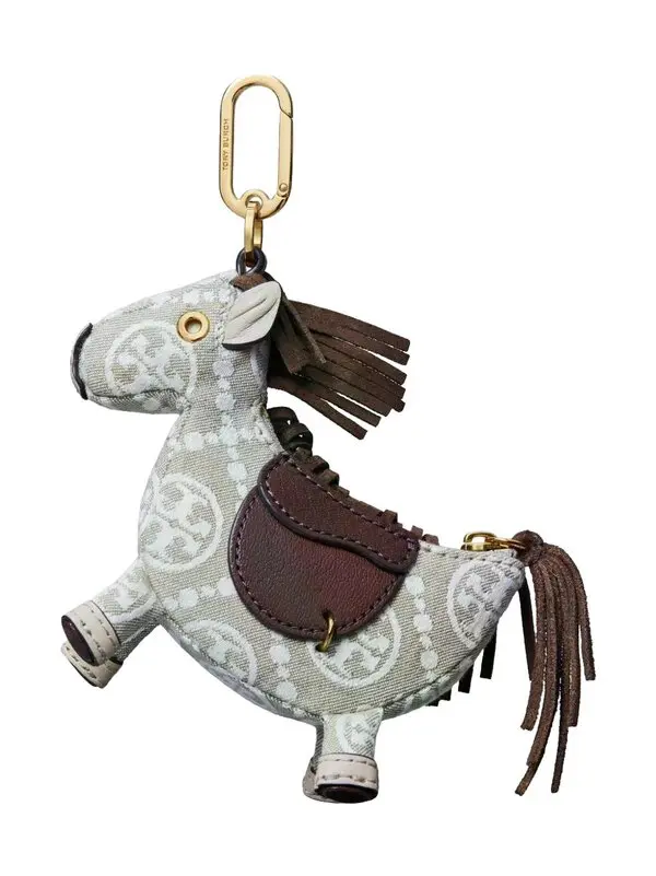 Tory Burch Patterned Horse Bag Charm - Neutrals