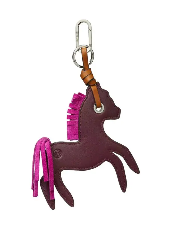 Tory Burch Leather Horse Bag Charm - Brown