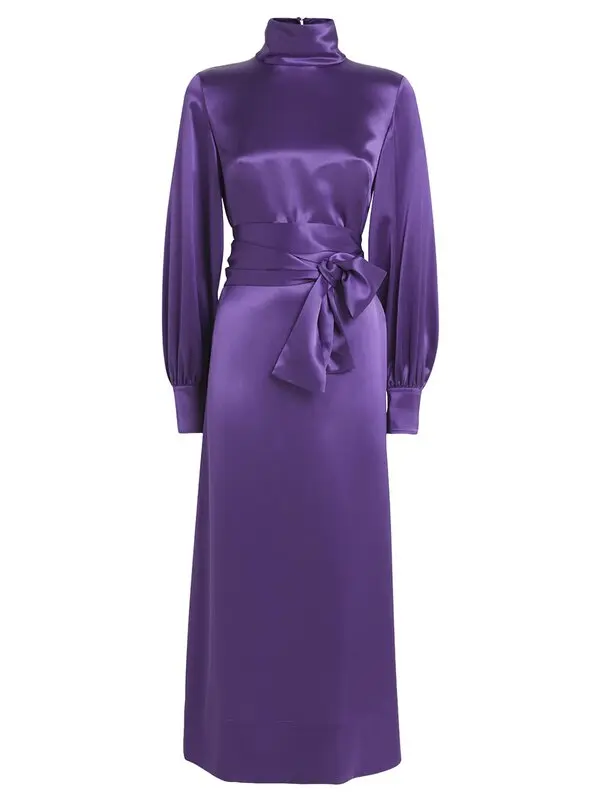 JOSEPH Satin Cels Maxi Dress - Purple