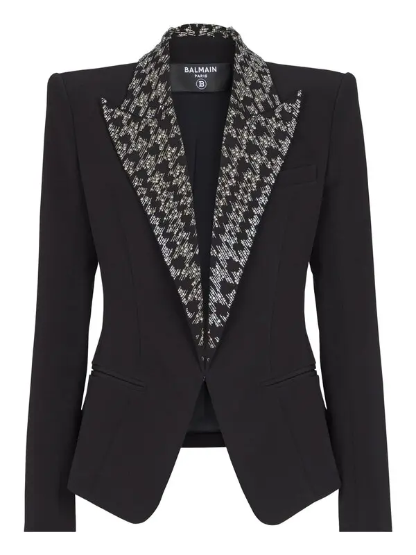 Balmain Embellished Tweed Jacket - Black
