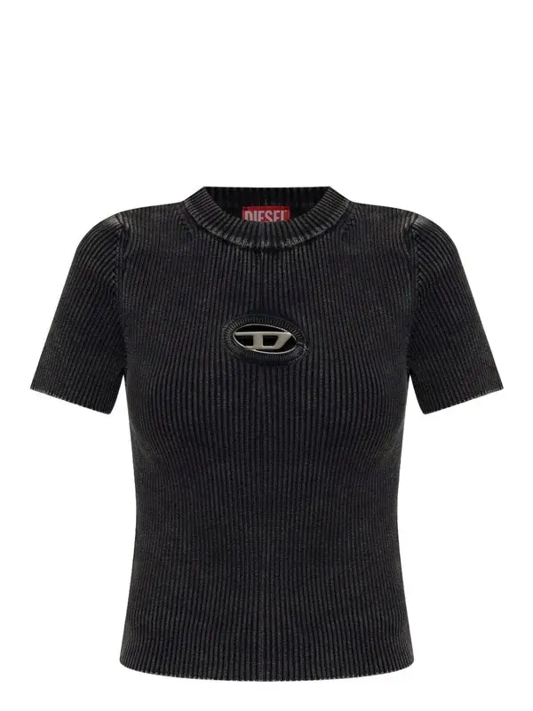 DIESEL Logo Cotton T-shirt - Black