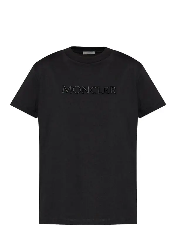 Moncler Logo Cotton T-shirt - Black