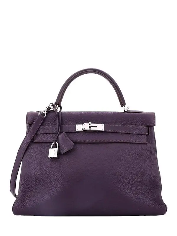HERMES Kelly 32 Handbag - Cassis