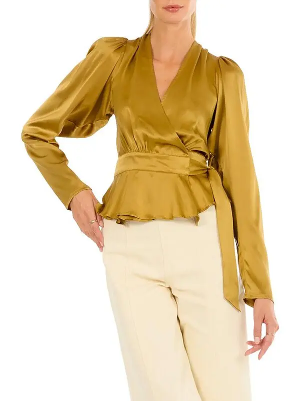 SECRET PON-PON Hailey Wrap Blouse - Gold