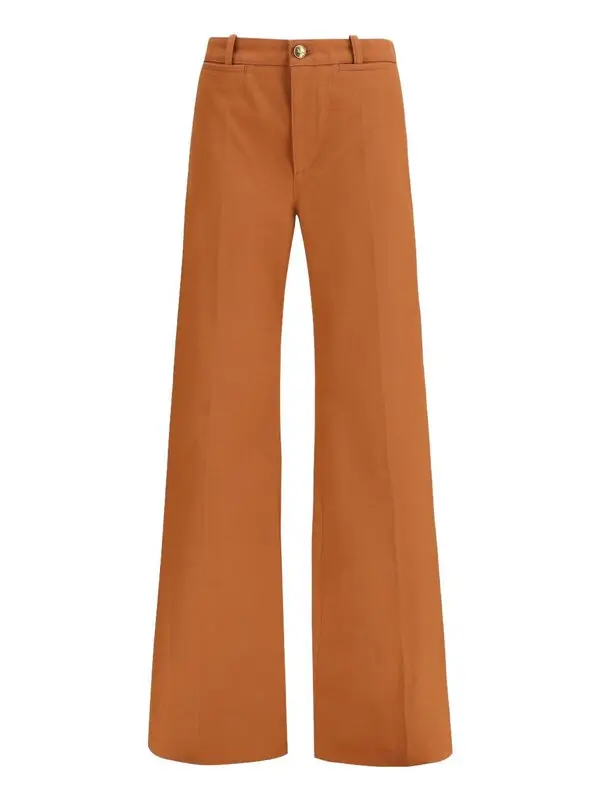 Chloé Canvas Wide Leg Trousers - Marrone Chiaro