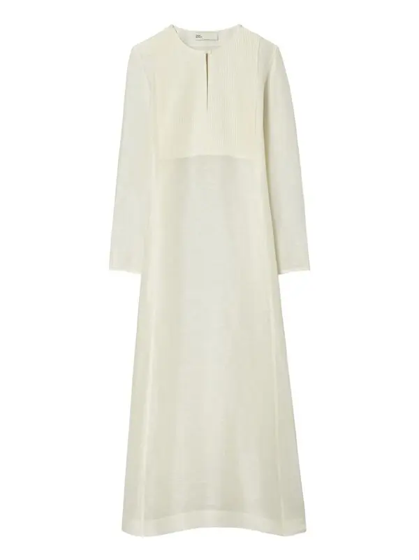 Tory Burch Linen And Silk Long Kaftan - Ivory