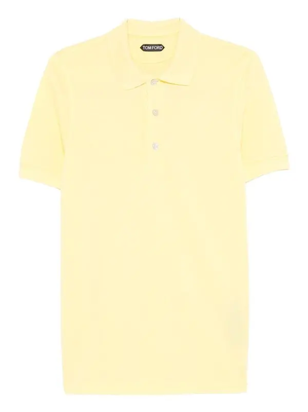 TOM FORD Cotton Blend Polo Shirt - Yellow