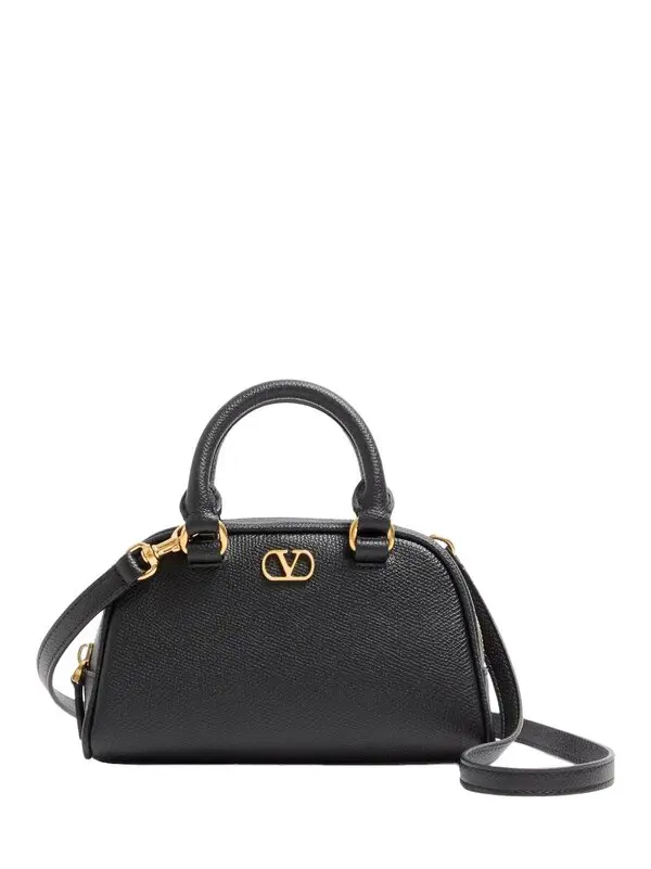 Valentino Garavani V Logo Signature Leather Mini Bag - Black